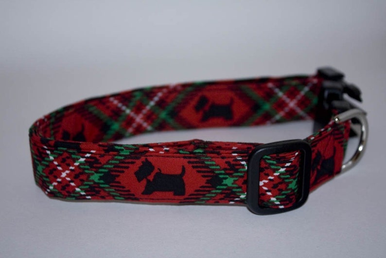 Scottie Dog Collar Red Plaid Scottie Christmas Dog Collar - Etsy