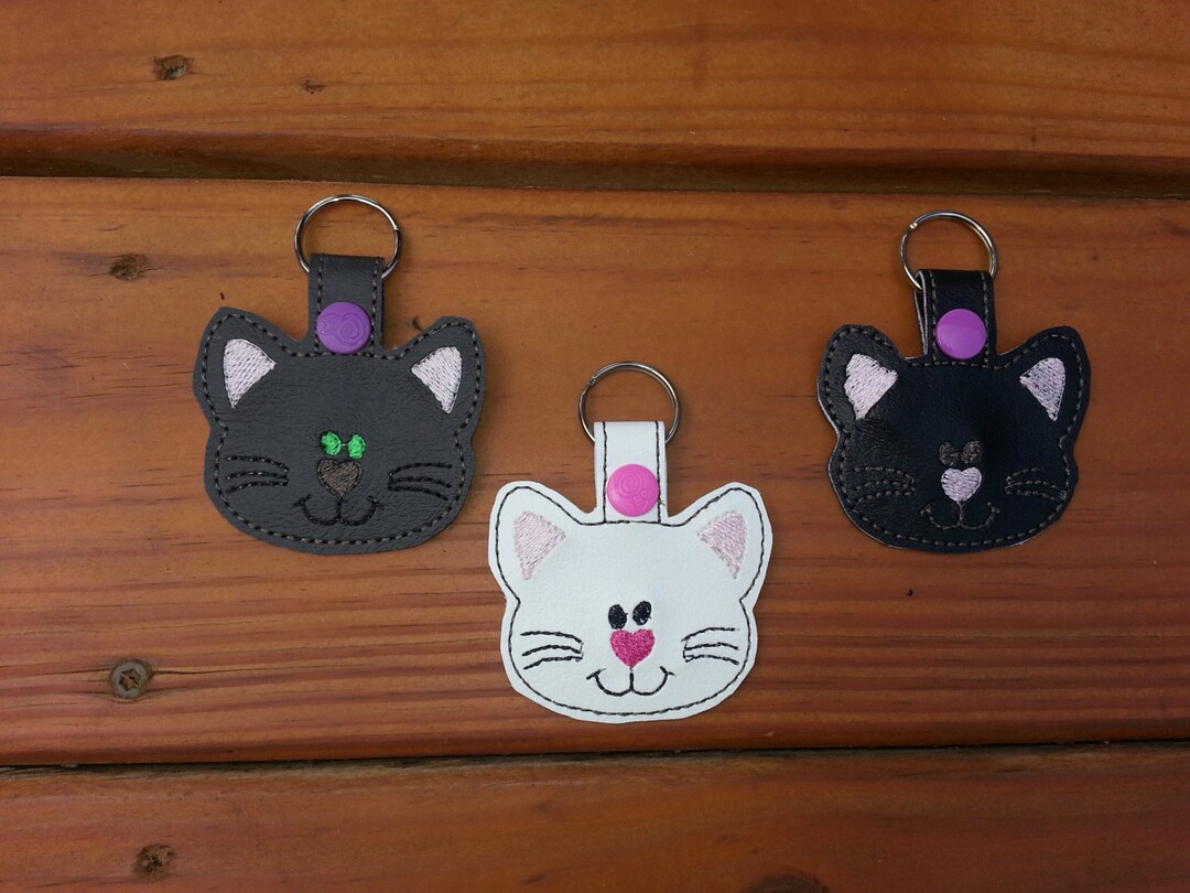 Cat Kitty Keychain Key Fob Tag - Etsy