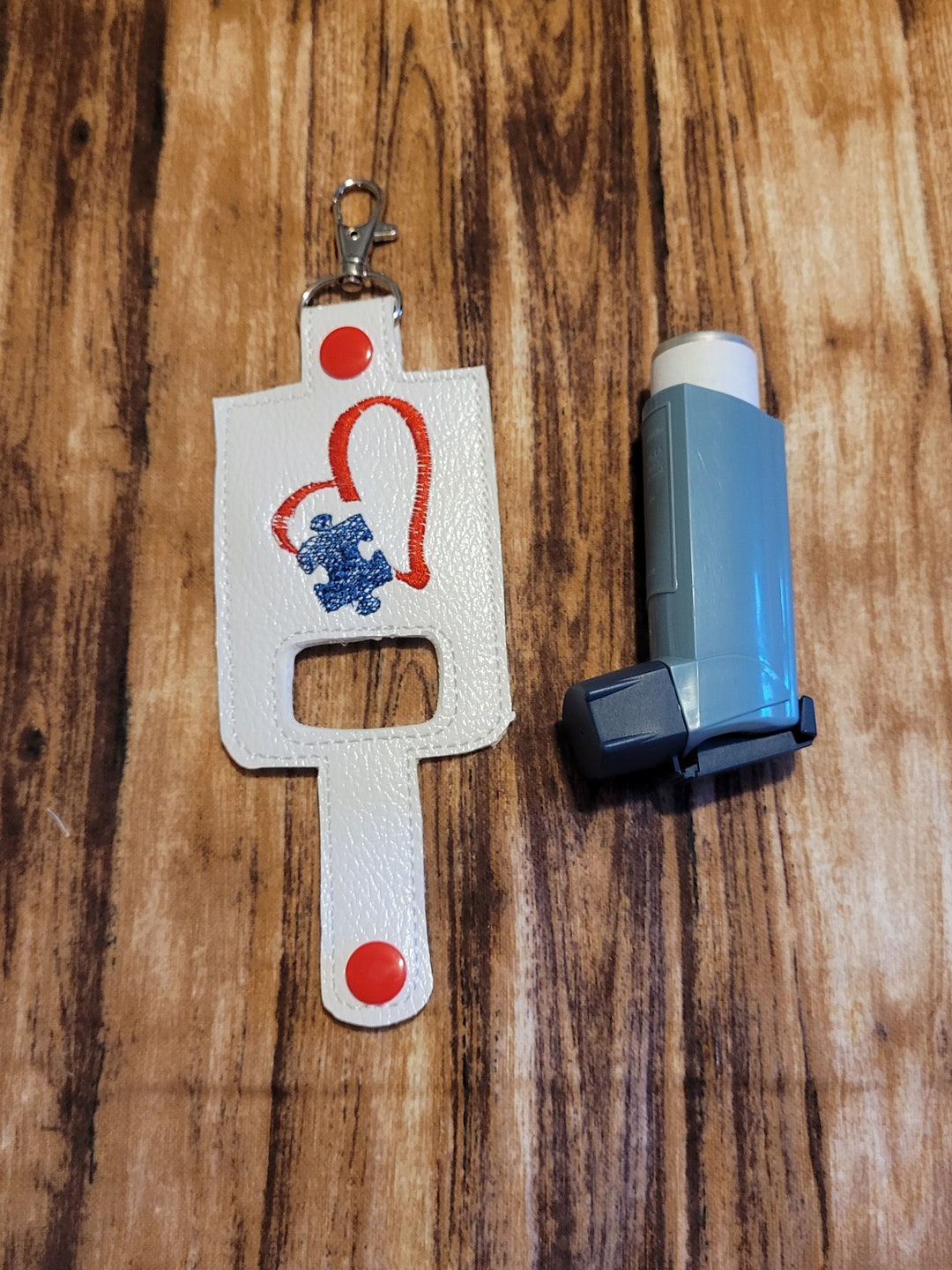 Autism Puzzle Heart Inhaler Holder Keychain, Autism Awareness Inhaler ...