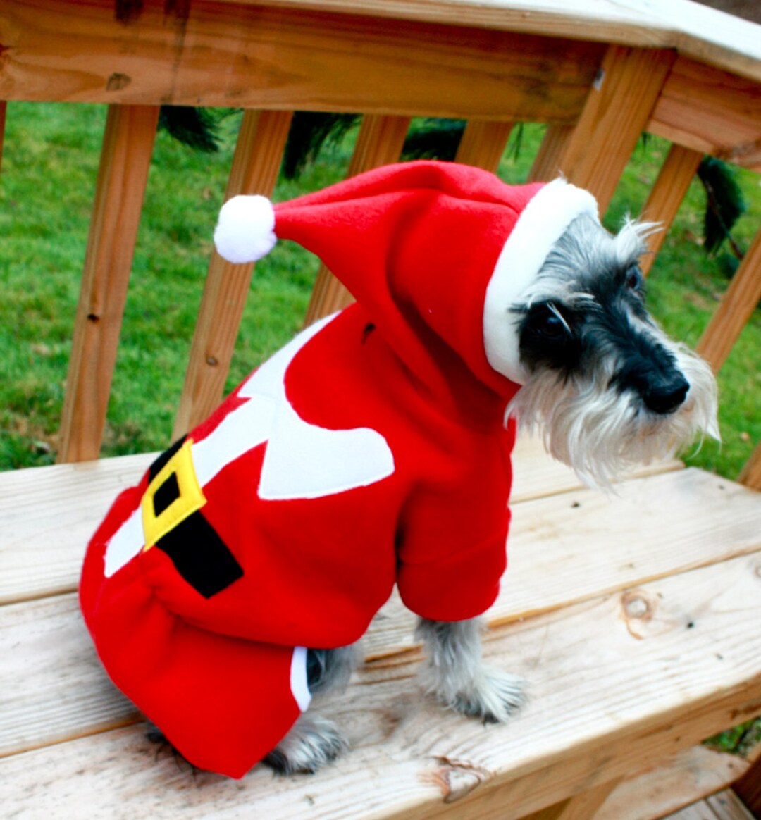 Dog Santa Pajamas, Dog Santa Suit Costume Hooded Pajamas, Dog Santa ...