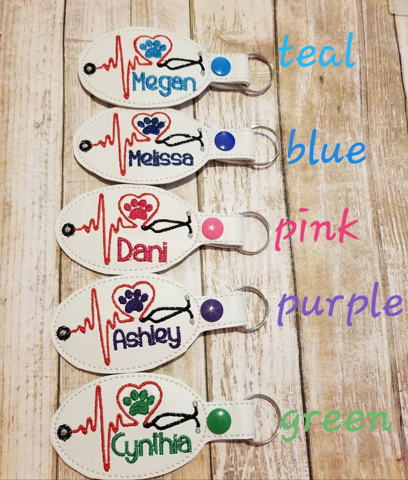 Veterinarian Vet Tech Keychain Personalized | Etsy