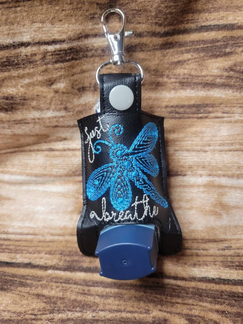 Just Breathe Inhaler Holder Keychain, Cute Dragonfly Inhaler Holder ...
