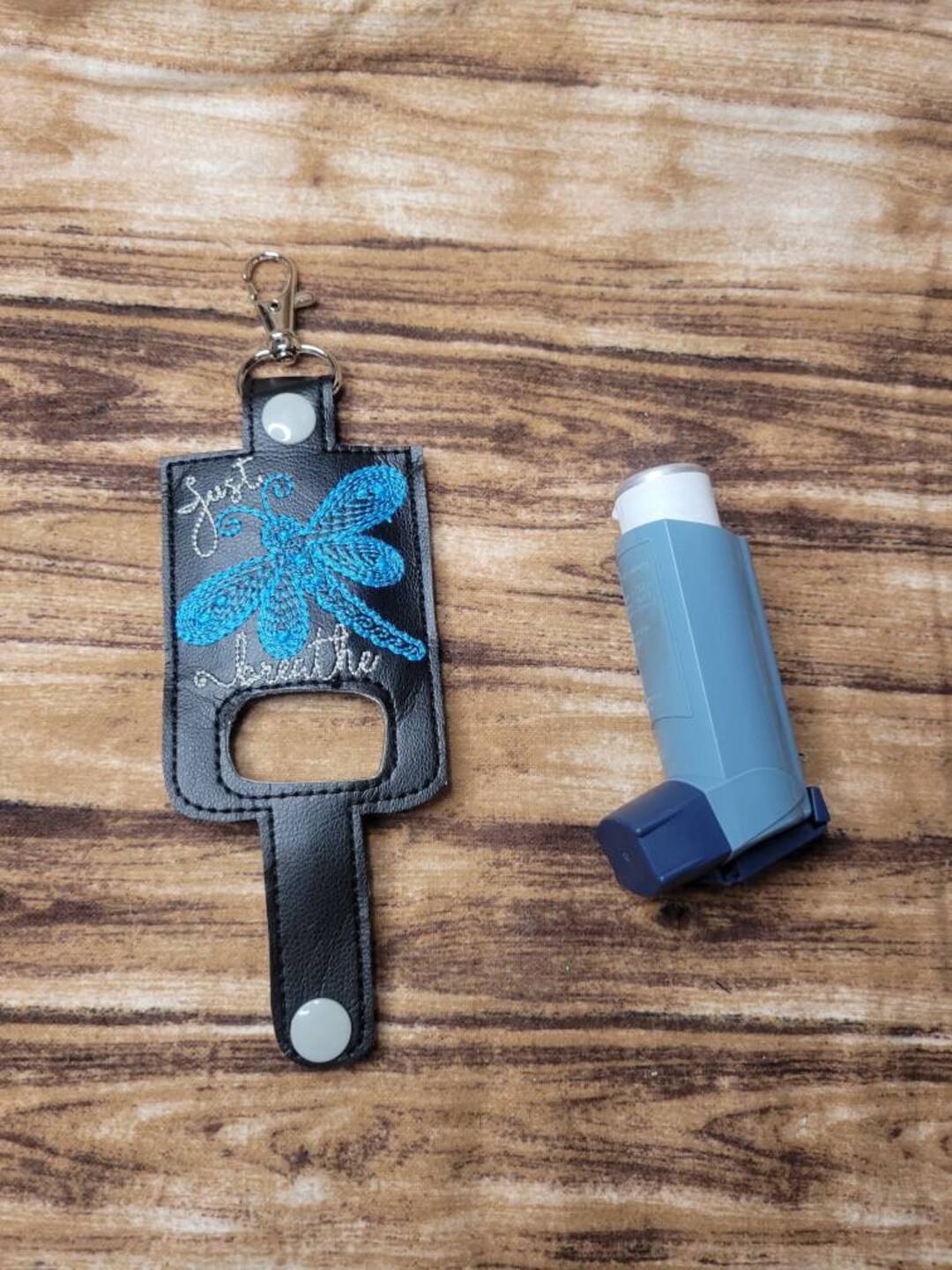 Just Breathe Inhaler Holder Keychain, Cute Dragonfly Inhaler Holder ...