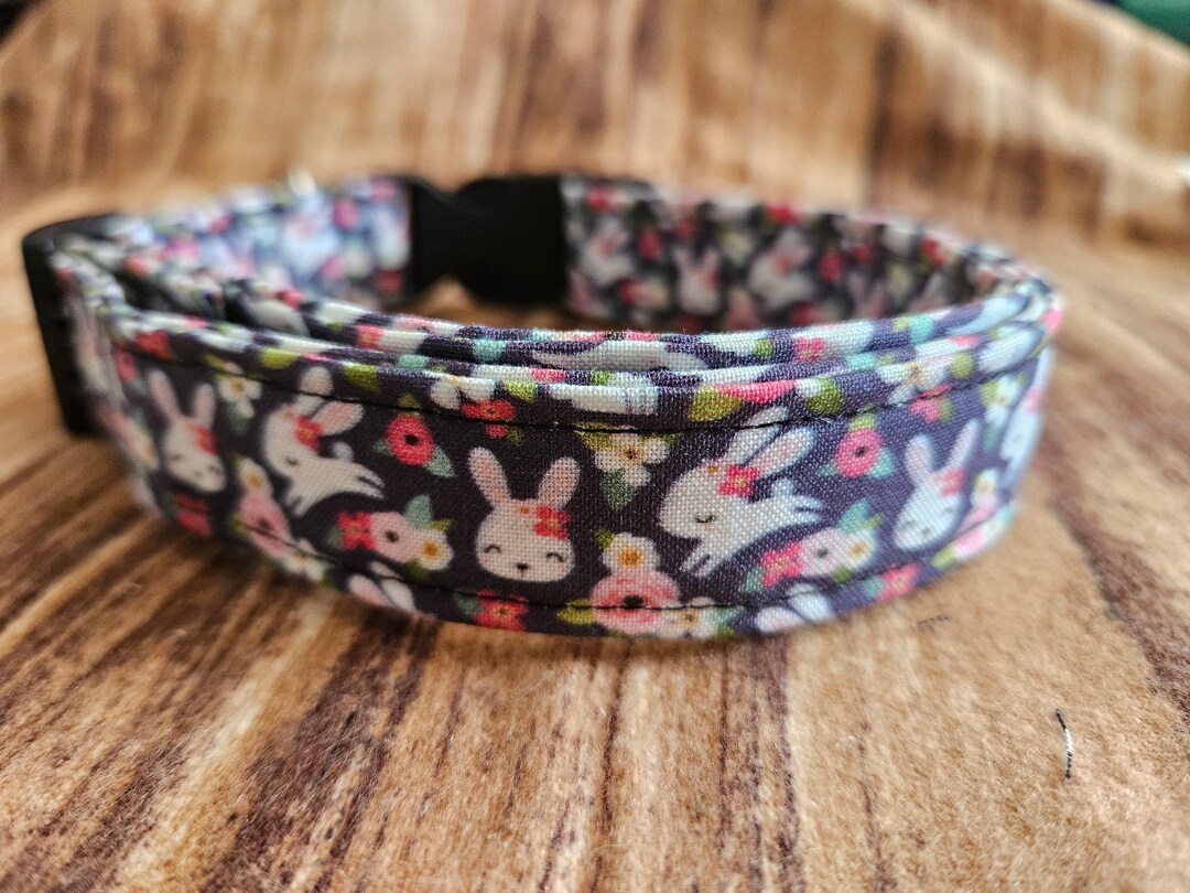 Easter Bunny Dog Collar | Navy White Bunnies Dog Collar | Spring Dog ...