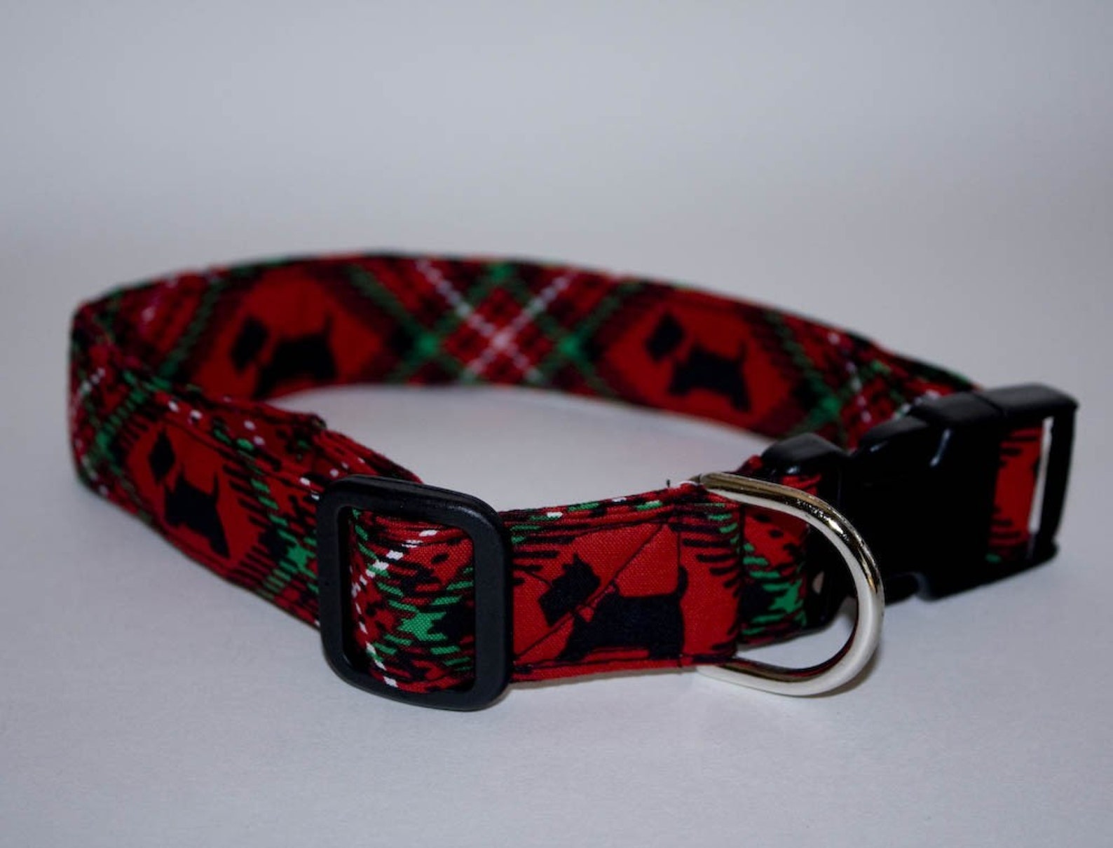 Scottie Dog Collar| Red Plaid Scottie Christmas Dog Collar | Plaid ...