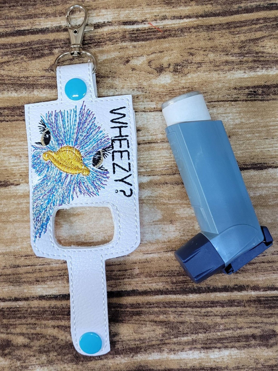Ostrich Wheezy Inhaler Holder Keychain, Cute Inhaler Holder Case Key ...