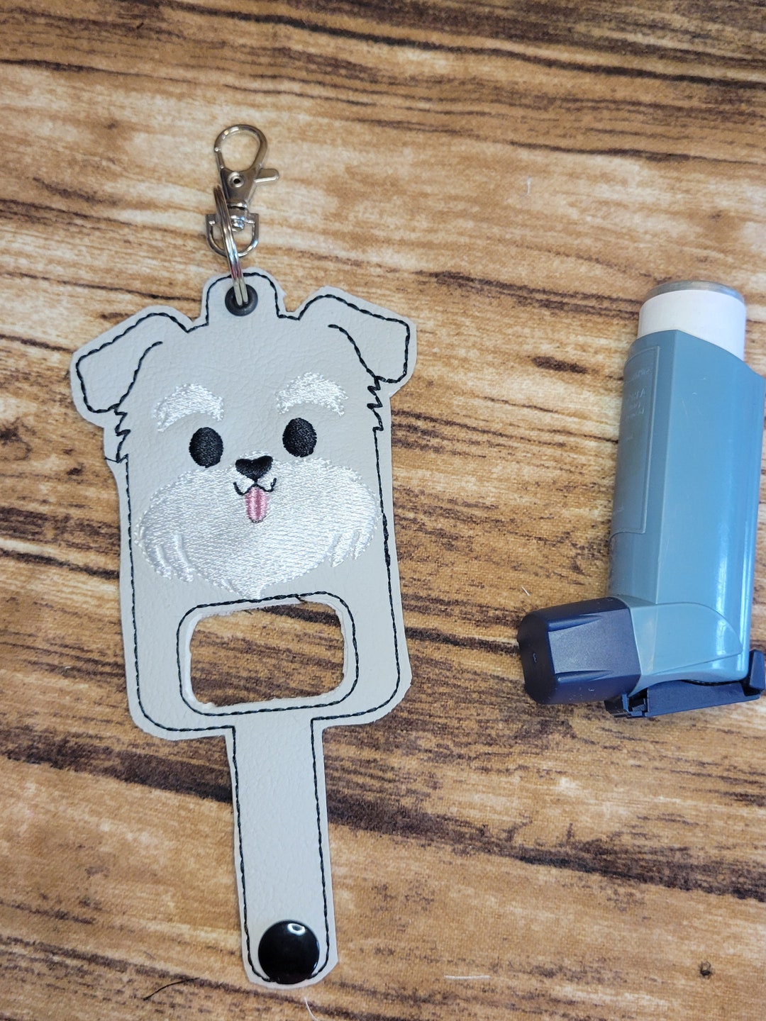 Schnauzer Inhaler Holder Keychain, Miniature Schnauzer Dog Inhaler ...