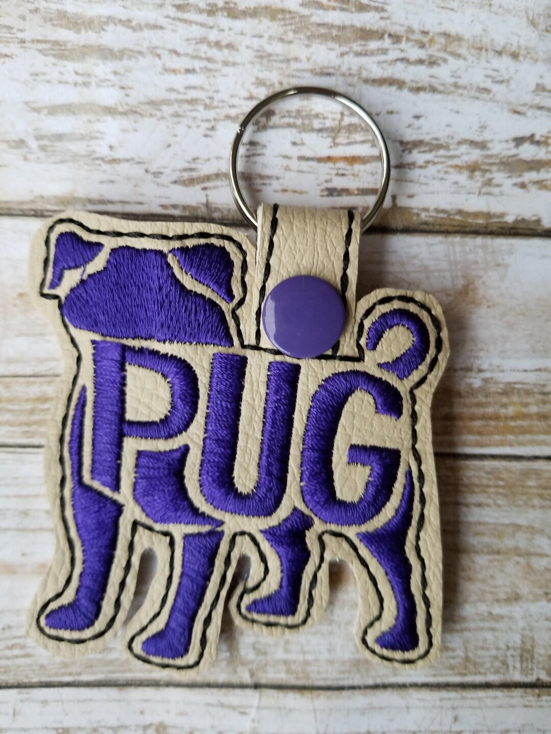 Pug Breed Keychain Key Fob Tag Key Chain - Etsy