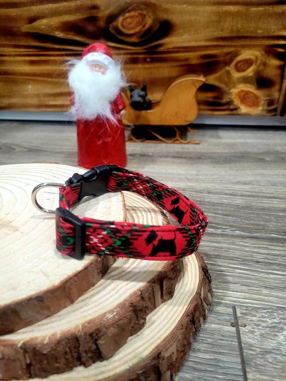 Scottie Dog Collar Red Plaid Scottie Christmas Dog Collar - Etsy
