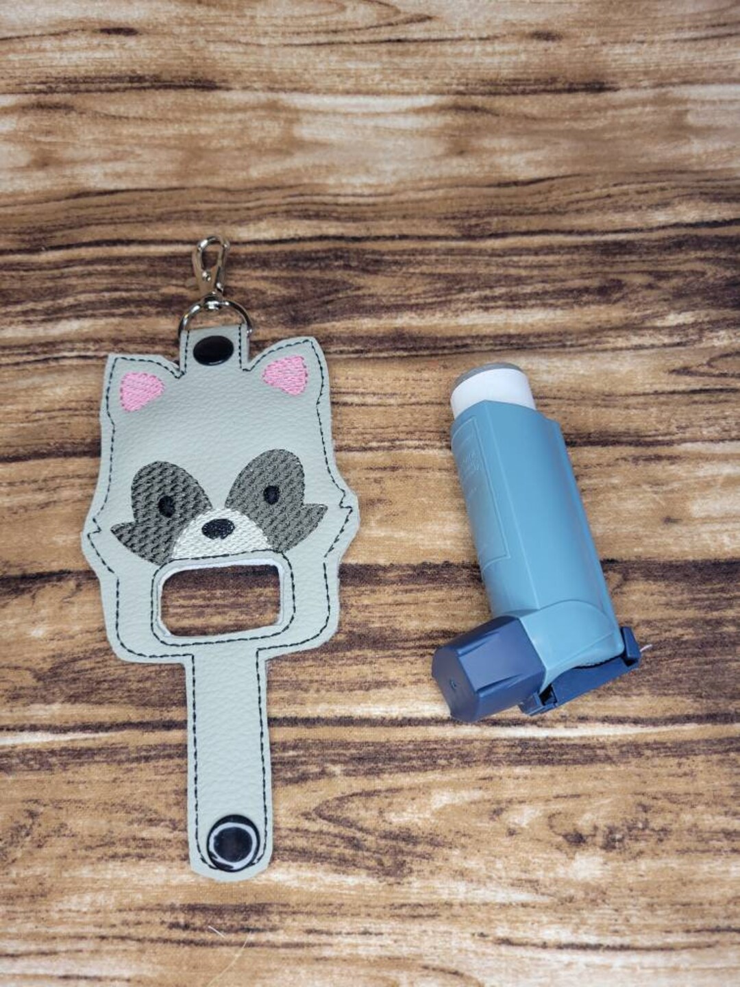 Raccoon Inhaler Holder Keychain, Cute Raccoon Inhaler Holder Case Key ...