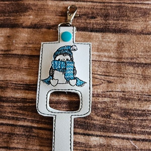 Winter Penguin in Scarf Inhaler Holder Keychain, Cute Winter Penguin ...