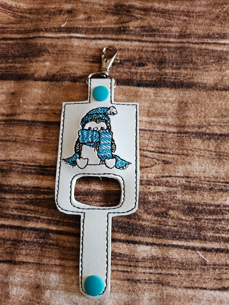 Winter Penguin in Scarf Inhaler Holder Keychain, Cute Winter Penguin ...
