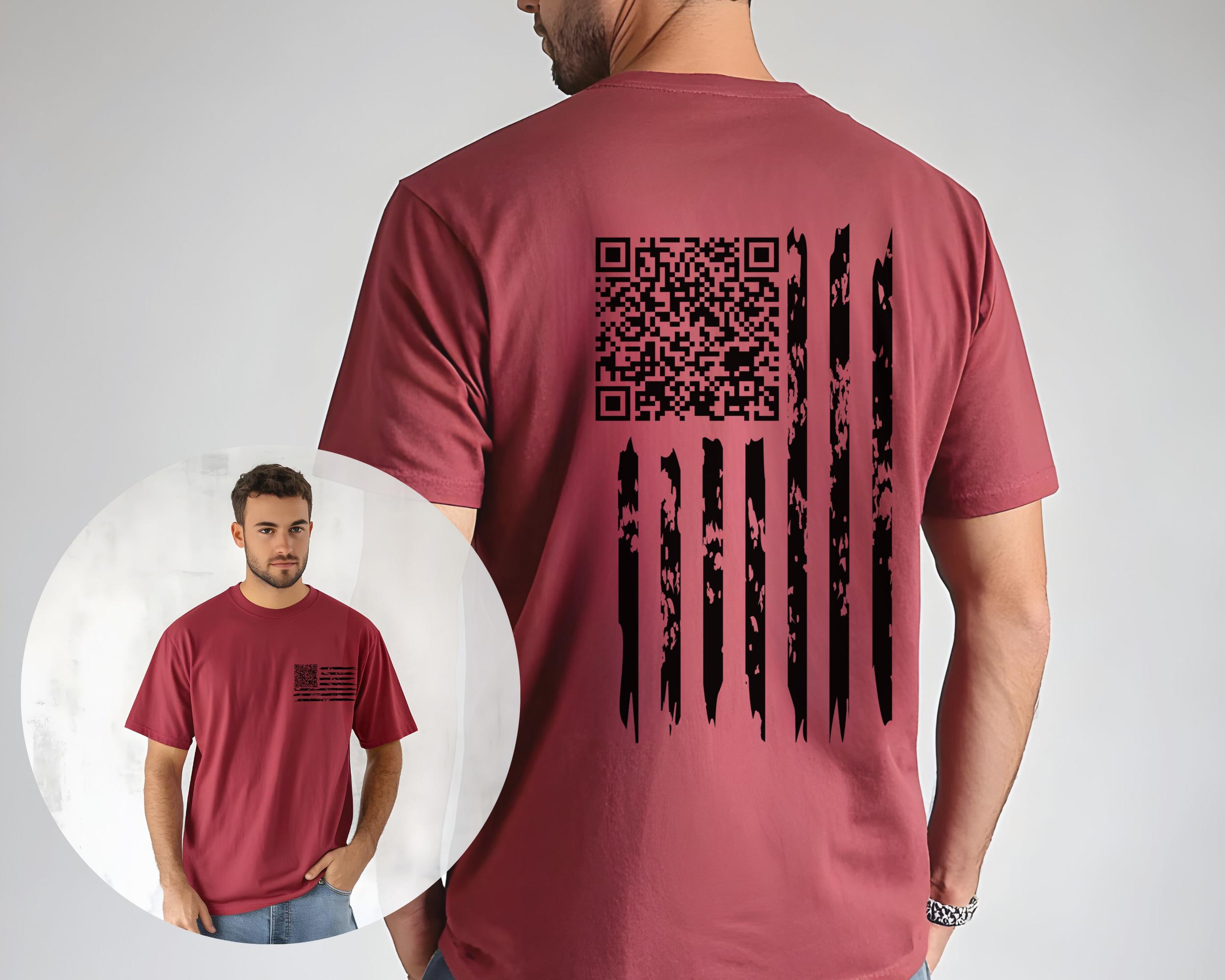 Custom Flag Qr Code T-shirt, Your Own QR Code,trendy Patriotic Shirt ...