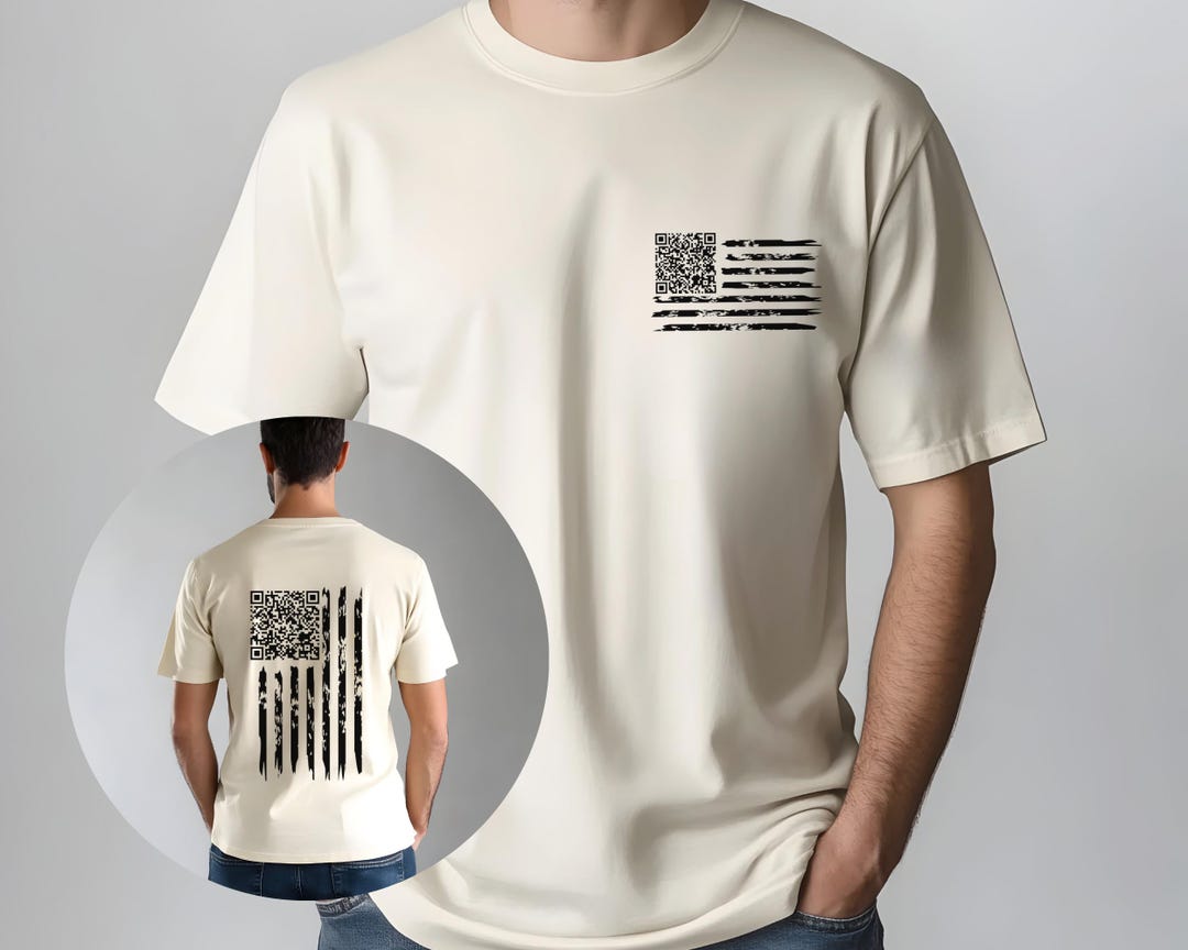 Custom Flag Qr Code T-shirt, Your Own QR Code,trendy Patriotic Shirt ...