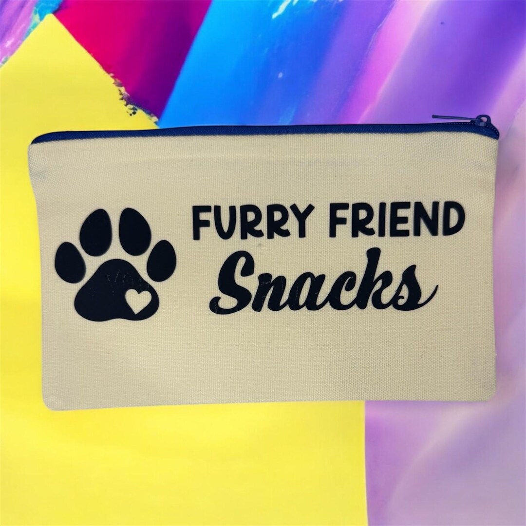 Furry Friend Snacks - Dog / Cat - Custom Cosmetic Bag / Canvas / Make ...