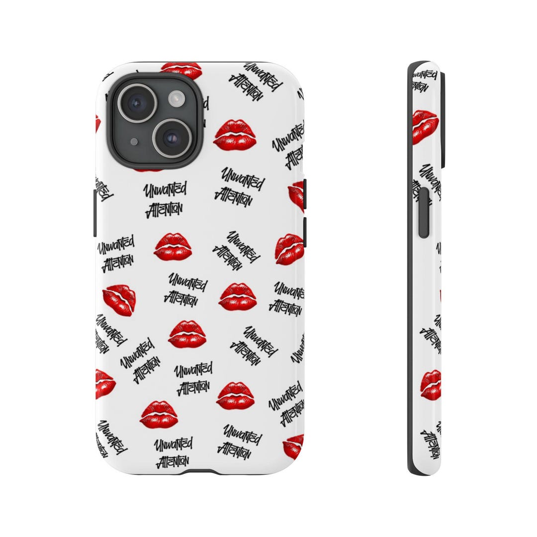 Unwanted Attention Bold Lip Print Phone Case | Kiss Print Case ...
