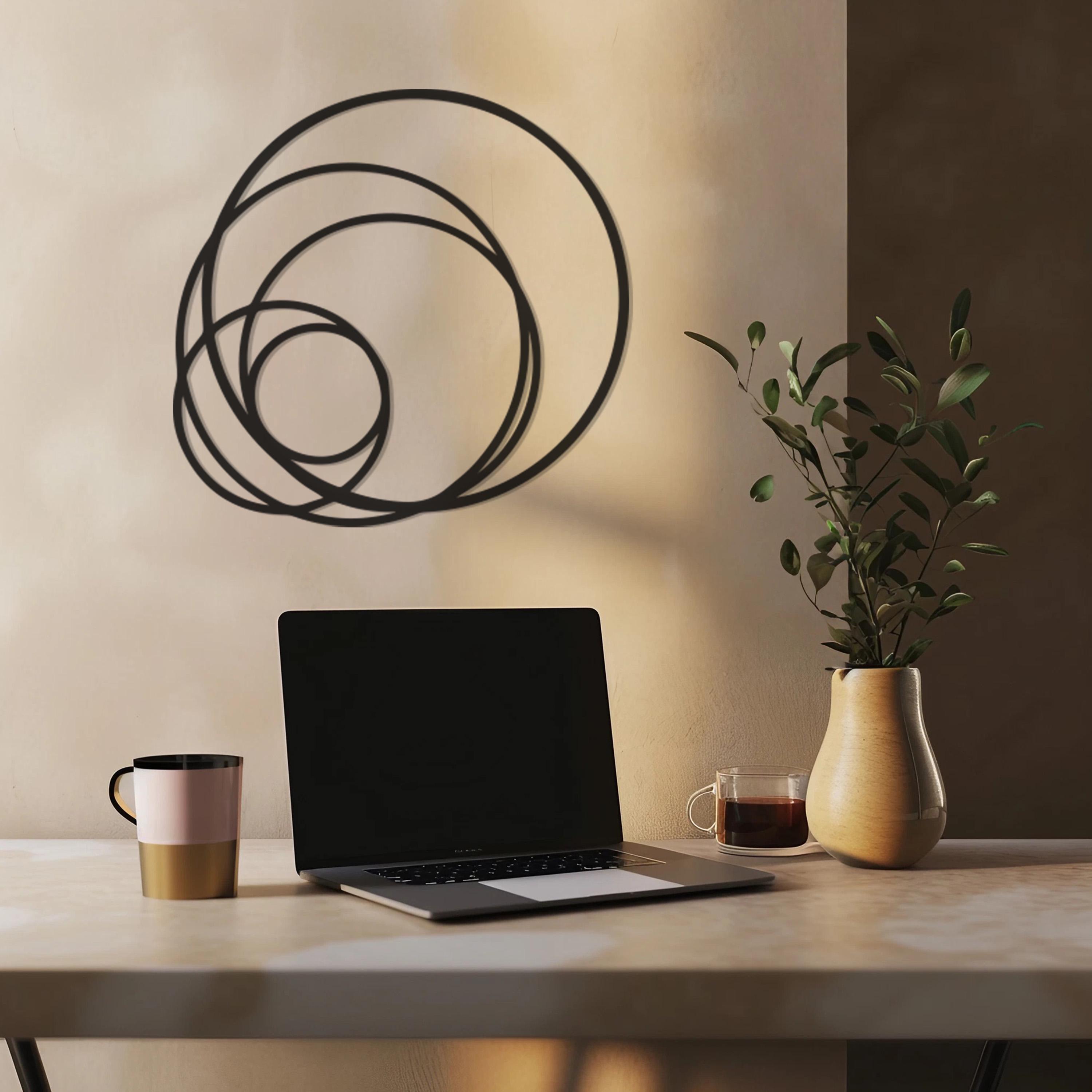 Geometric Rings Metal Wall Art Circular Artwork, Nested Circles, Wall ...