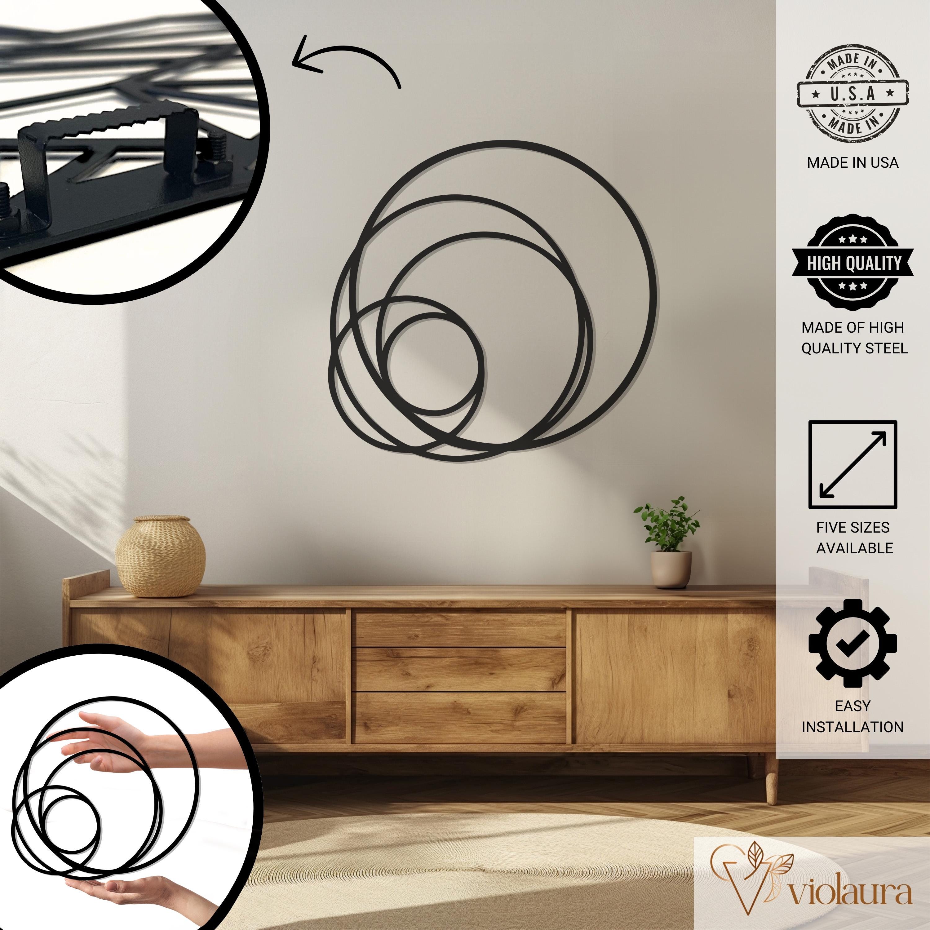 Geometric Rings Metal Wall Art Circular Artwork, Nested Circles, Wall ...