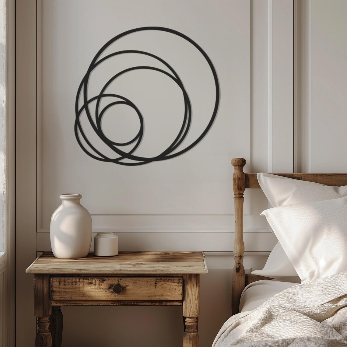 Geometric Rings Metal Wall Art Circular Artwork, Nested Circles, Wall ...