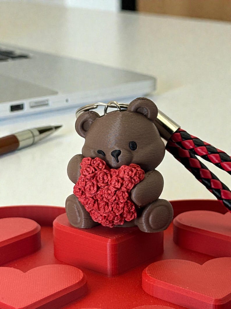 3D Printed Teddy Bear Keychain – Multicolour Eco-friendly Keyring - Etsy UK