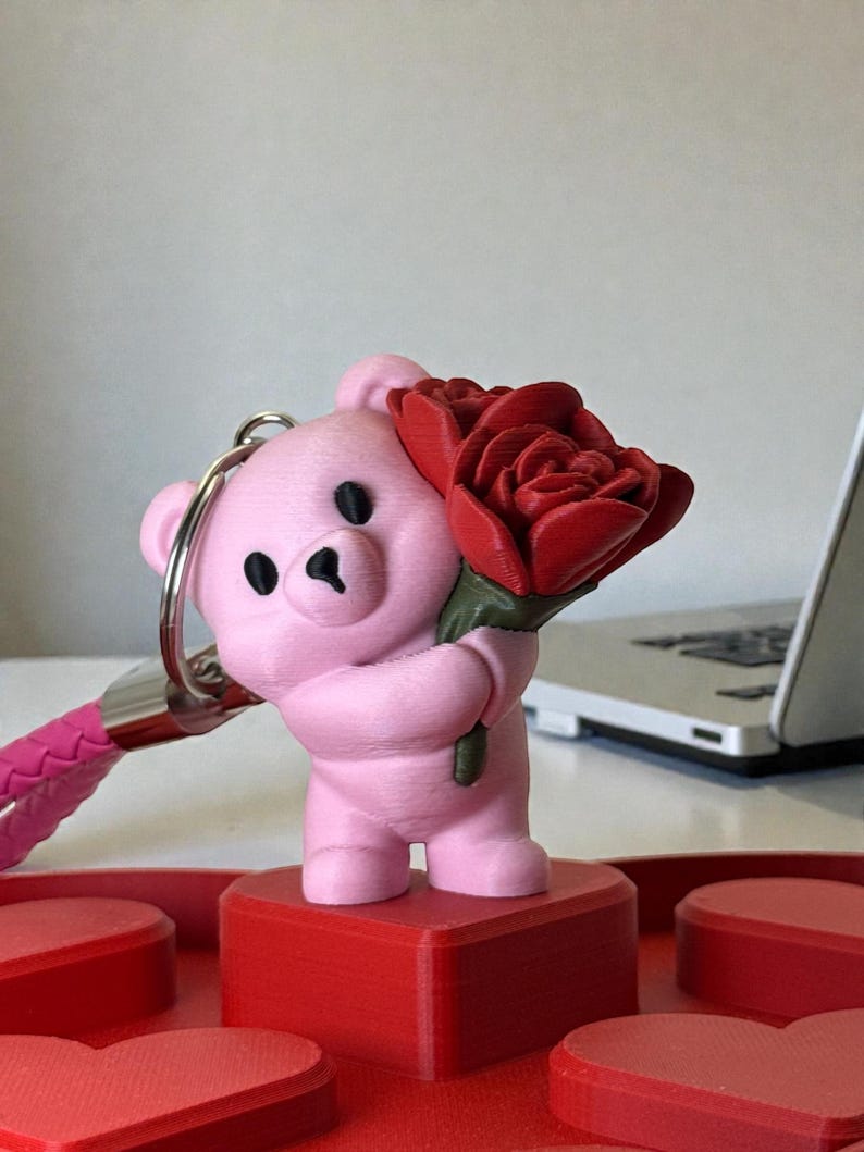 3D Printed Teddy Bear Keychain – Multicolour Eco-friendly Keyring - Etsy UK