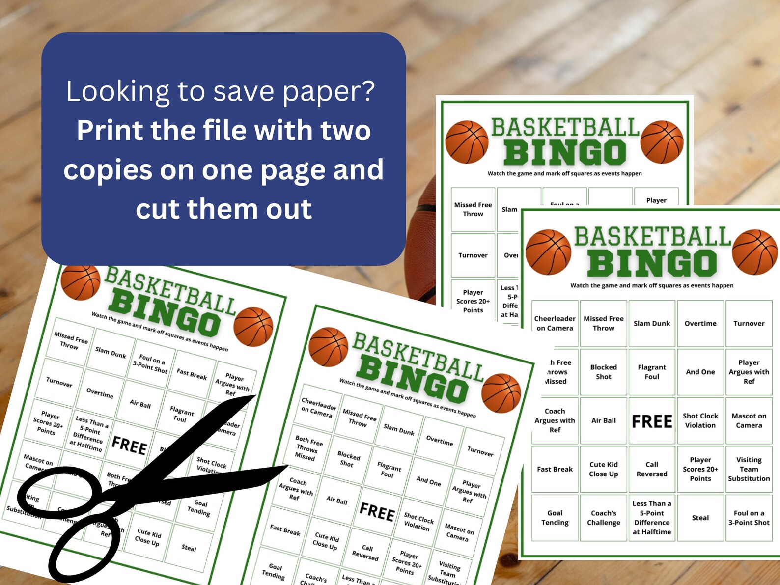 Basketball Bingo Game, 50 Unique Cards, NBA, March Madness (digital ...