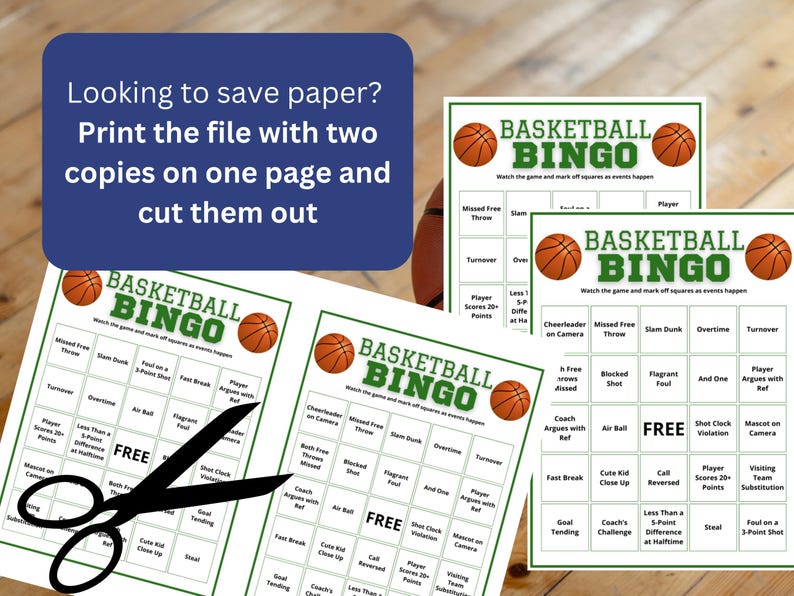 50 Unique Basketball Bingo Cards, College Basketball Bingo, NBA ...