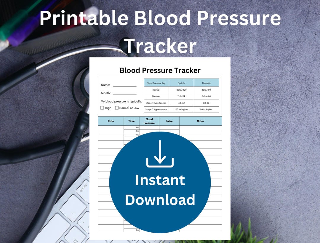 Blood Pressure Tracker Log Template Form, Medical Tracker, Blood Pressure Chart, Health Tracker ...