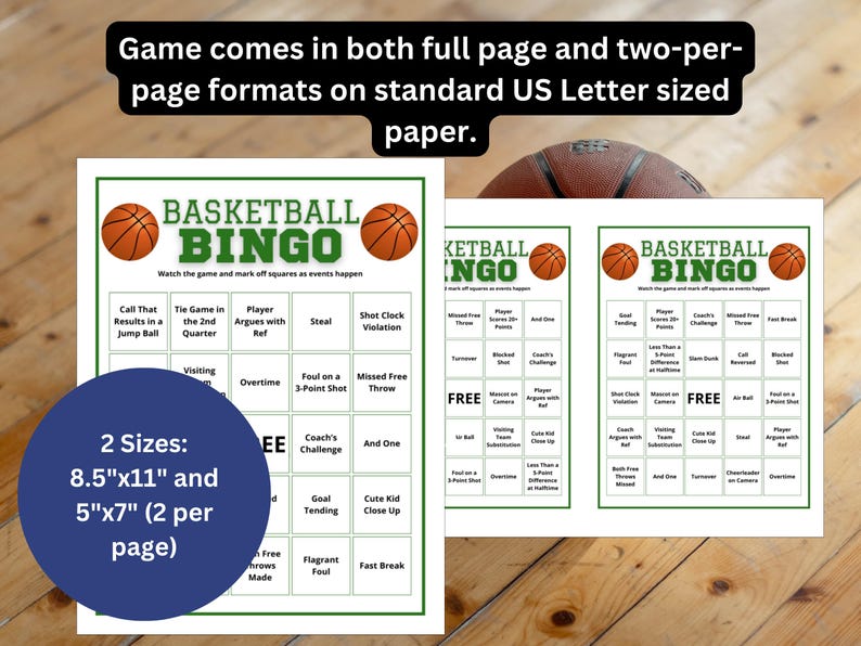 50 Unique Basketball Bingo Cards, College Basketball Bingo, NBA ...