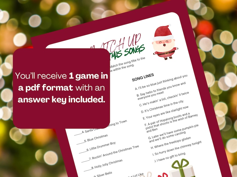 Christmas Match up Game for Kids - Etsy