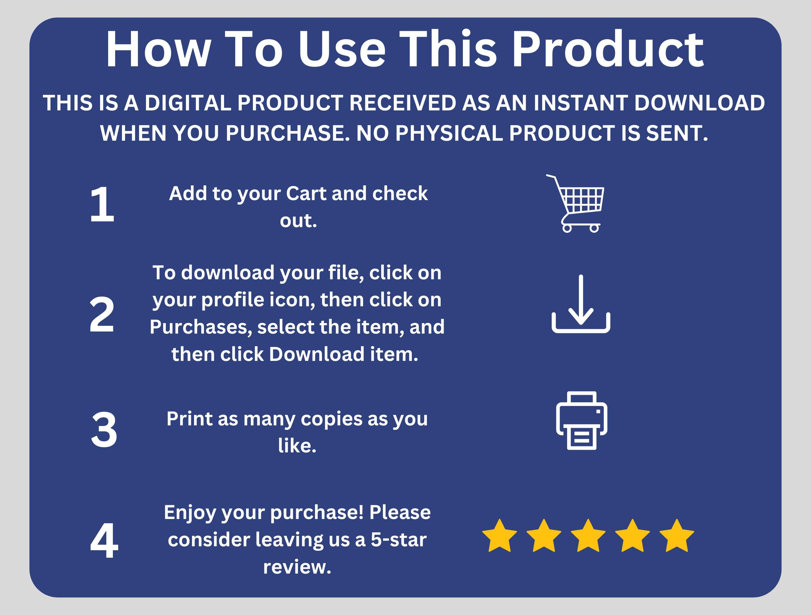 Printable Navy Border Recipe Card | Modern Minimalist (instant Download ...