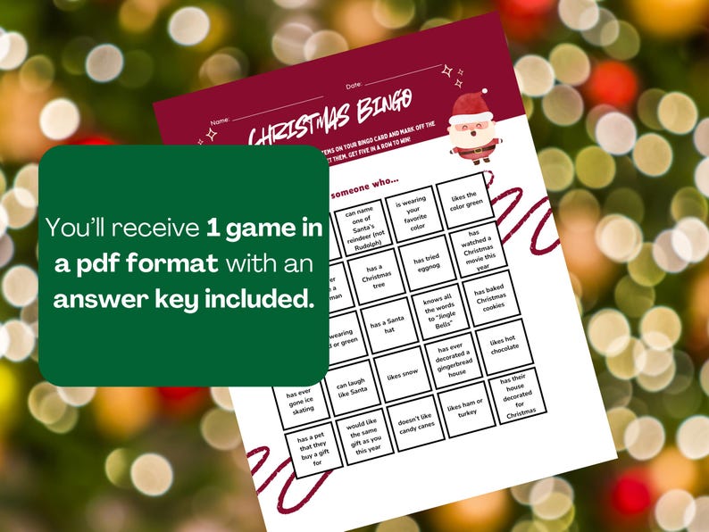 Christmas Icebreaker Bingo for Kids - Etsy