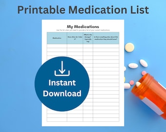 Medication List Tracker, Medication Log Printable, Medication Tracker ...