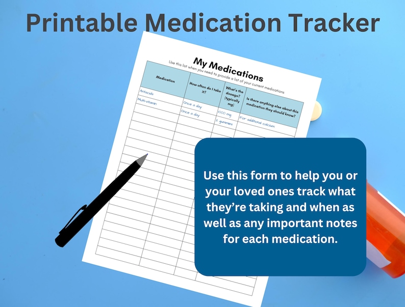 Medication List Tracker, Medication Log Printable, Medication Tracker ...