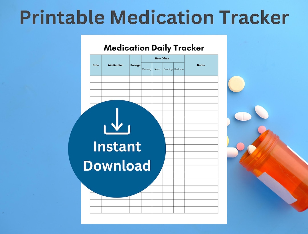 Medication Daily Tracker, Printable Medication Schedule, Weekly ...