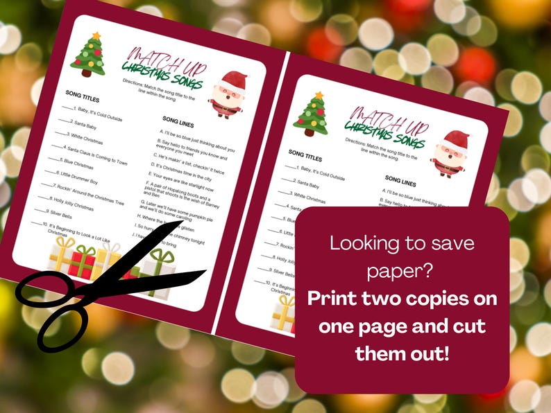 Christmas Match up Game for Kids - Etsy