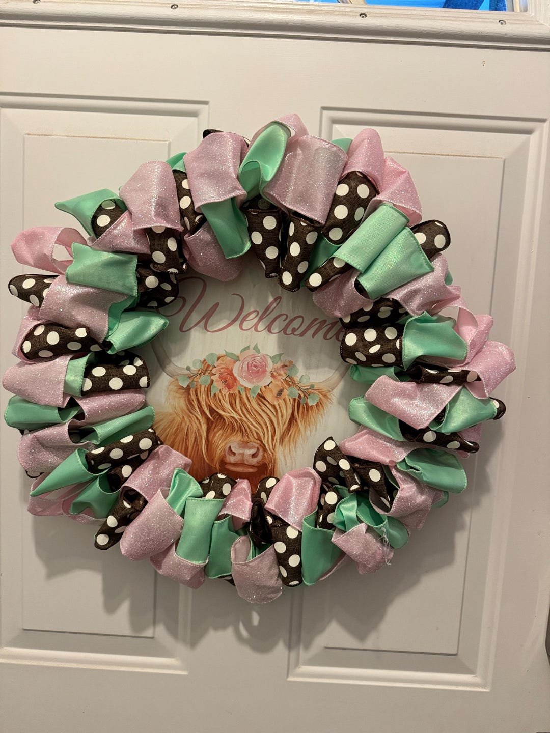 Highland Cow Ribbon Wreath 16 Inches - Etsy