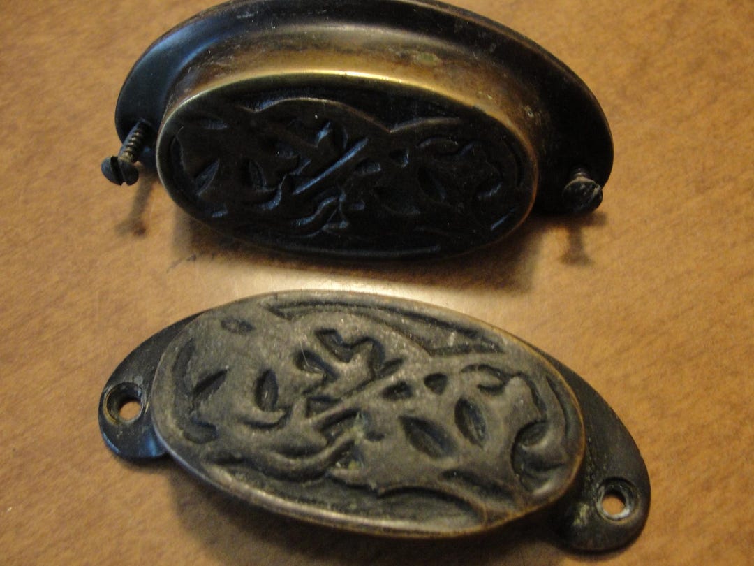 Antique Reproduction Cast Brass/bronze Bin Drawer Pull Handle With ...