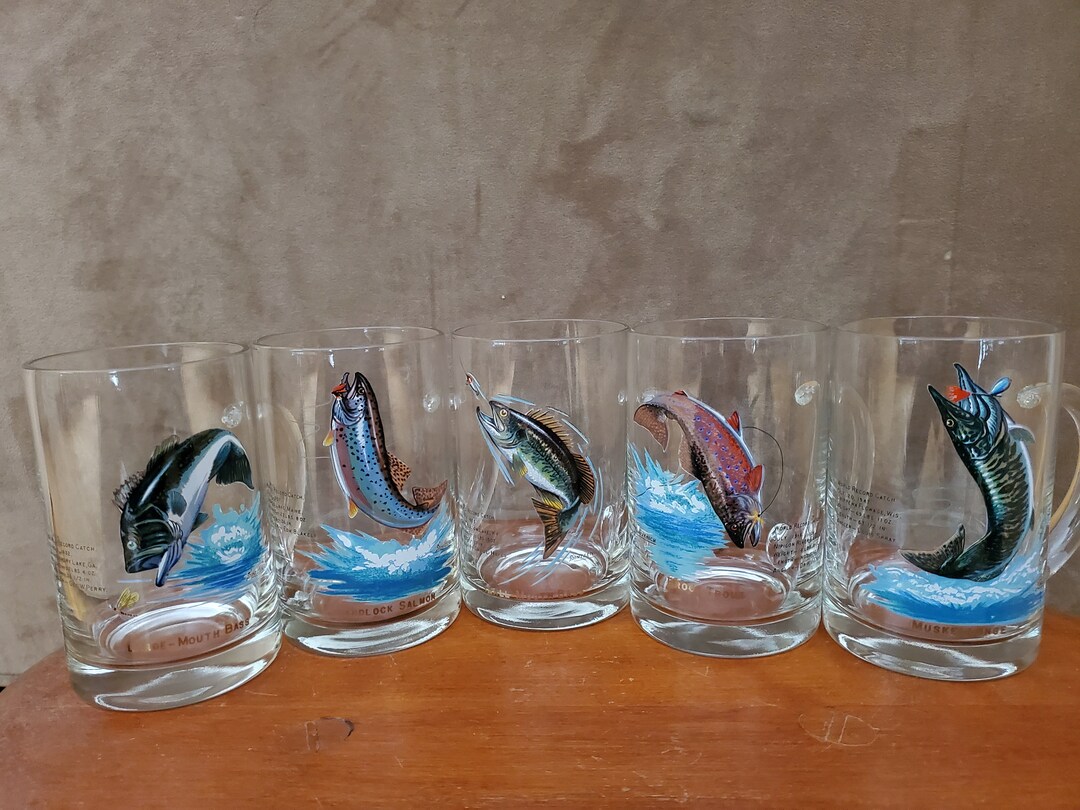 Set of 5 Vintage Sintzenich "world Record Catch" Fishing Beer Mugs - Etsy