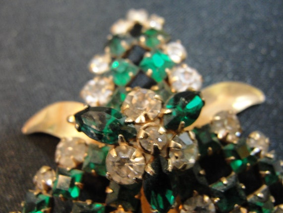Vintage Phyllis Original Green and Clear Rhinestone G… - Gem