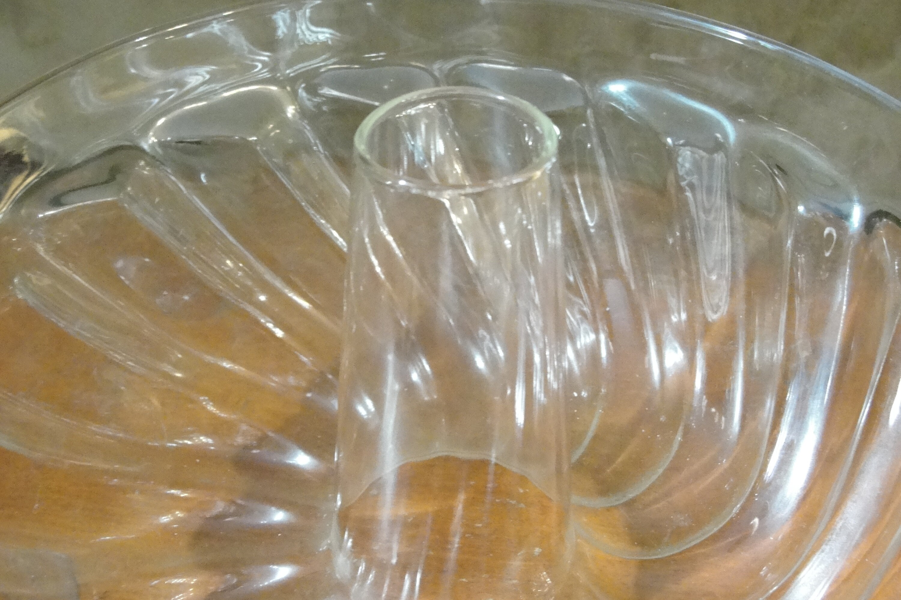 Vintage 1950's Bundt Cake Pan Clear Glass Jena Er Glas Mainz Jello Mold ...