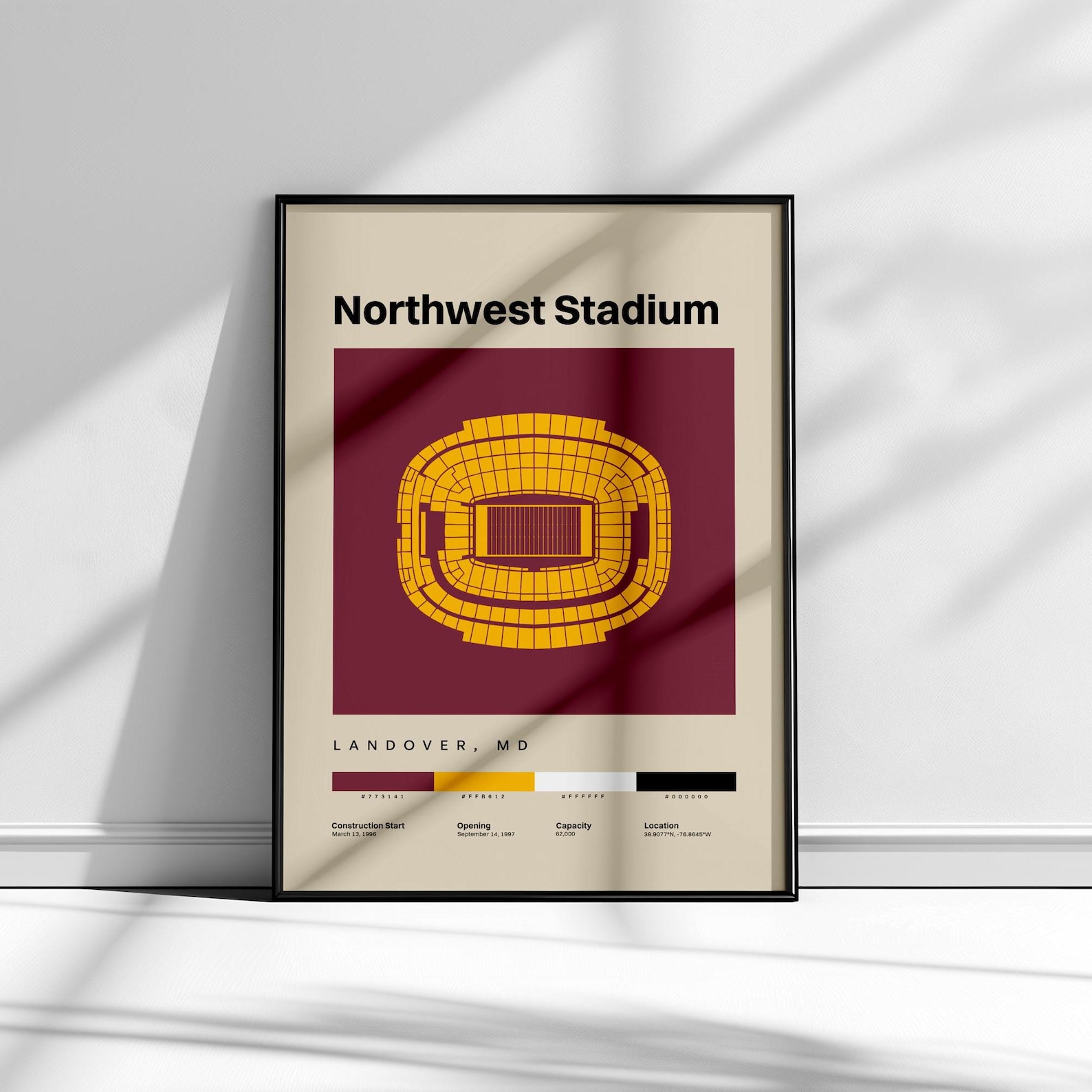 Washington Commanders Poster, Northwest Stadium , Sports Art, Football ...