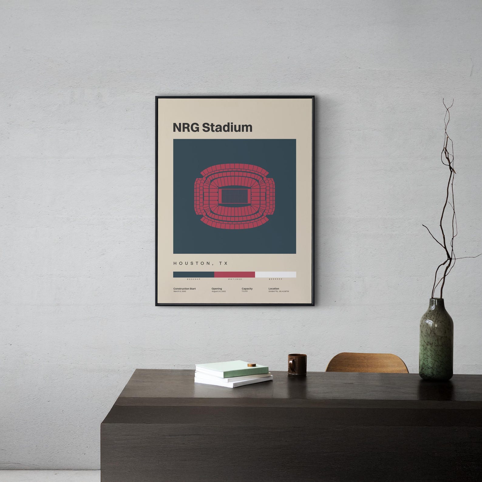 Houston Texans Poster, NRG Stadium Poster, Sports Art, Football Prints ...