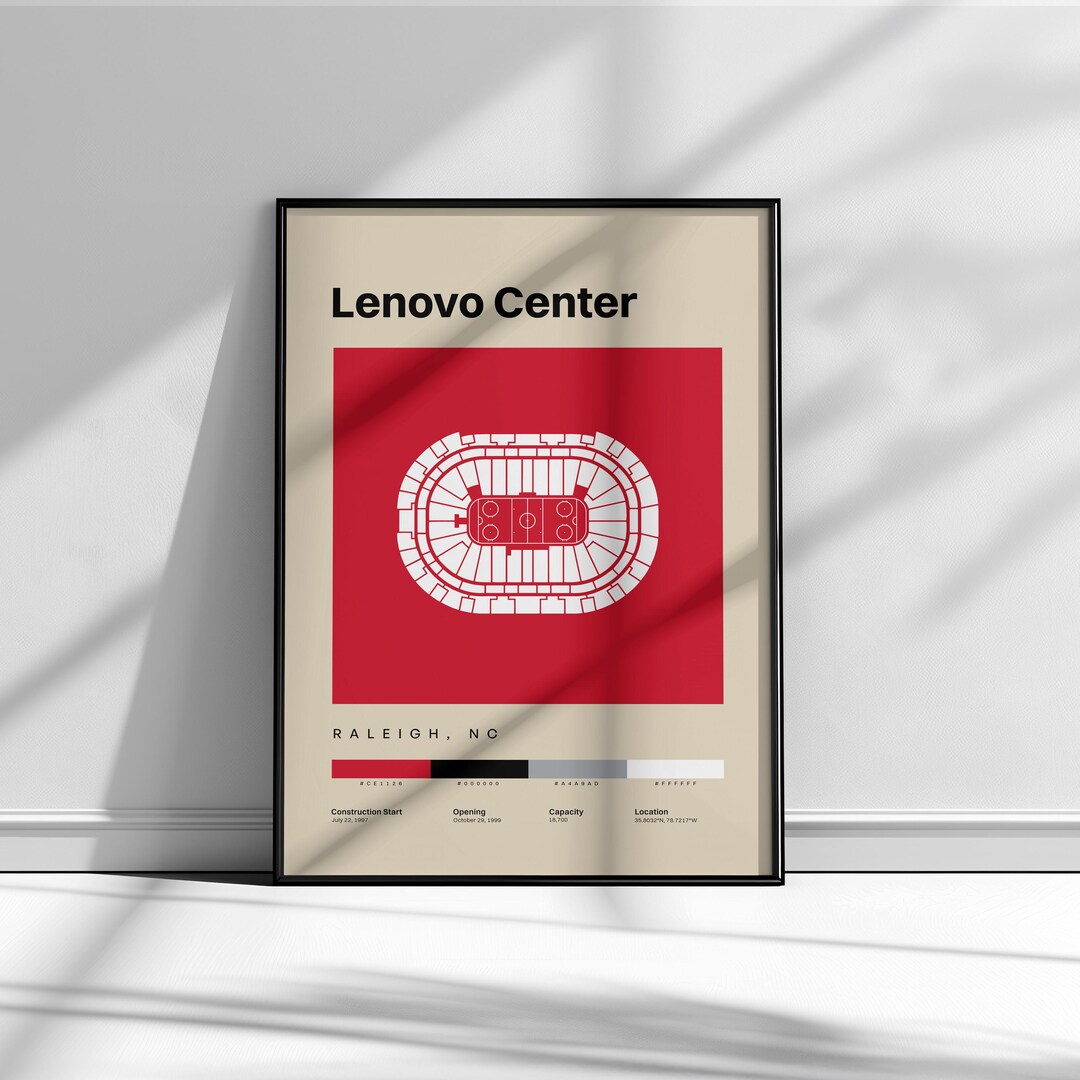 Carolina Hurricanes Poster, Lenovo Center Poster, Sports Art, Hockey ...