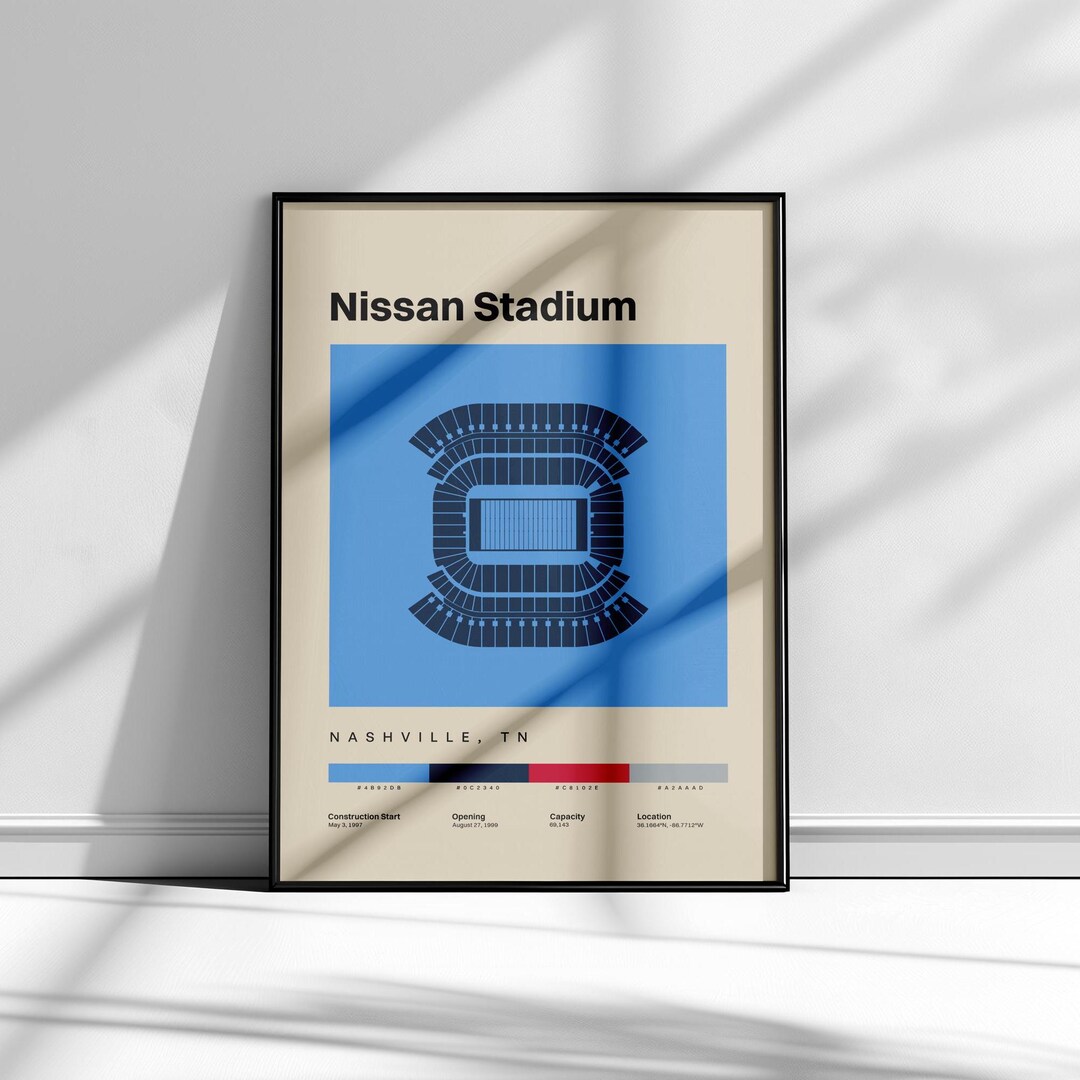 Tennessee Titans Poster, Nissan Stadium Poster, Sports Art, Football ...
