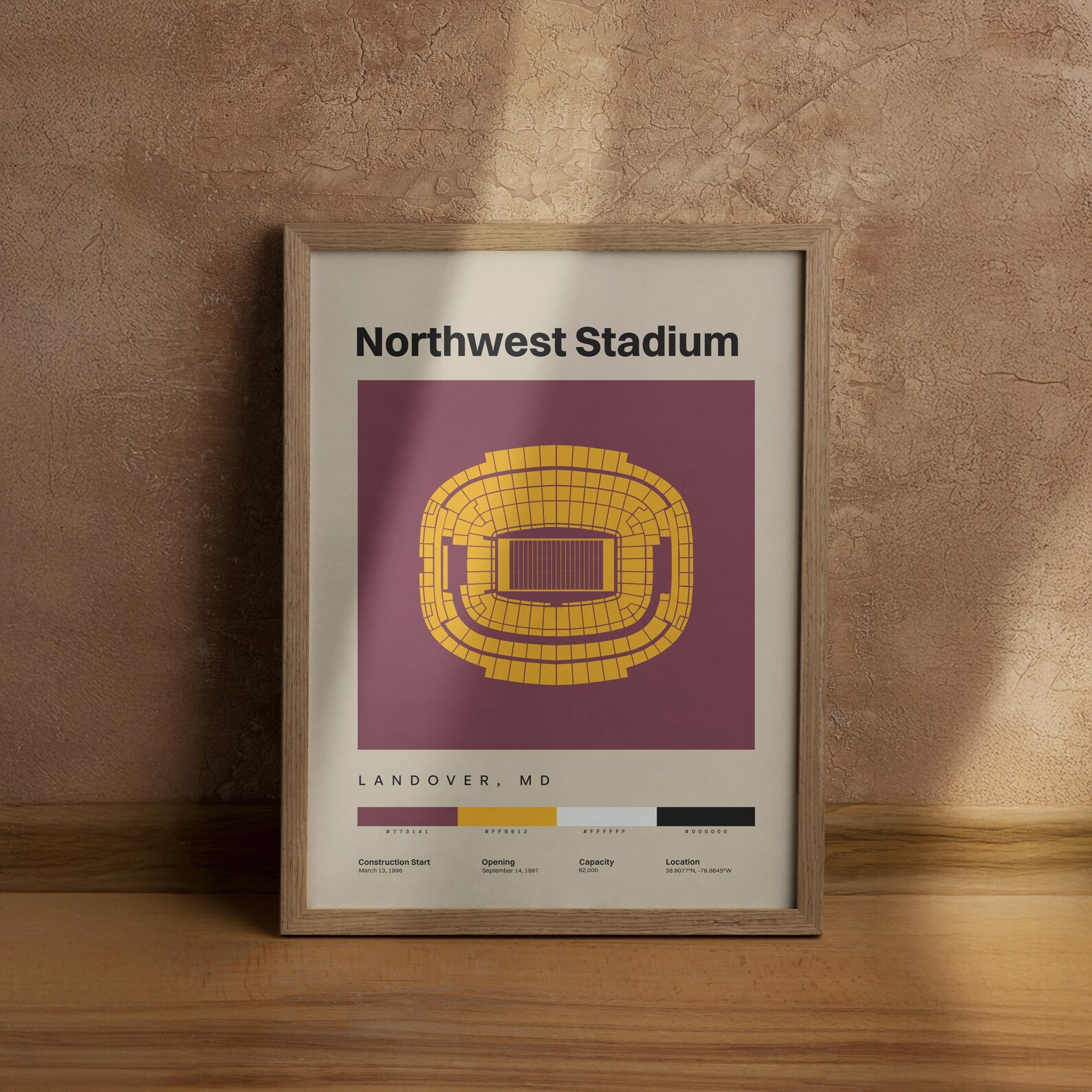 Washington Commanders Poster, Northwest Stadium , Sports Art, Football ...