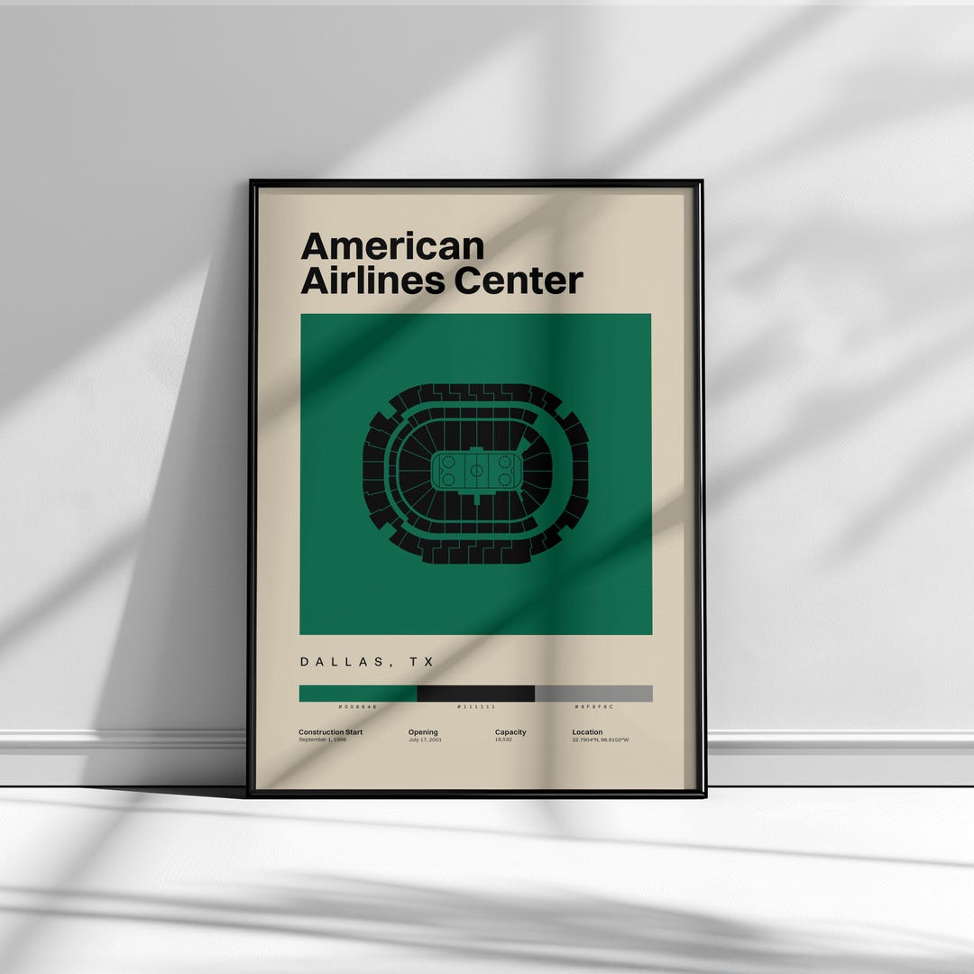 Dallas Stars - American Airlines Center Minimalist Print (digital ...