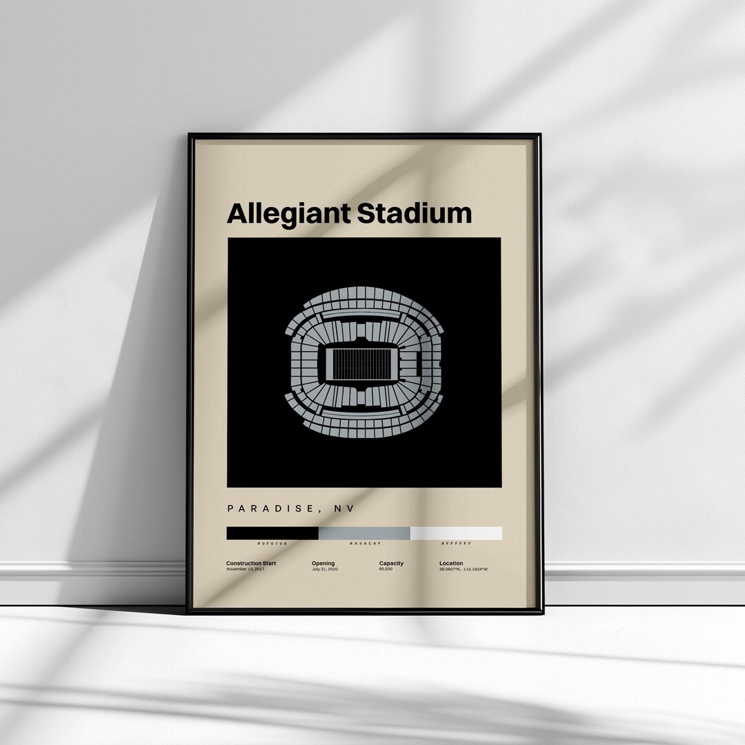 Las Vegas Raiders Poster, Allegiant Stadium Poster, Sports Art ...