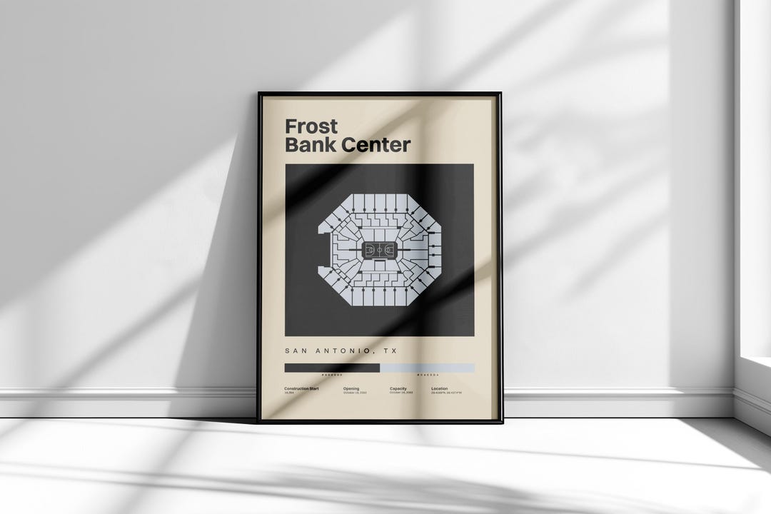 San Antonio Spurs Poster, Frost Bank Center Poster, San Antonio Art ...