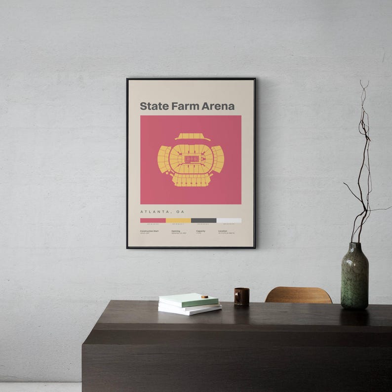 Atlanta Hawks - State Farm Arena Poster: Minimalist NBA Art (digital ...